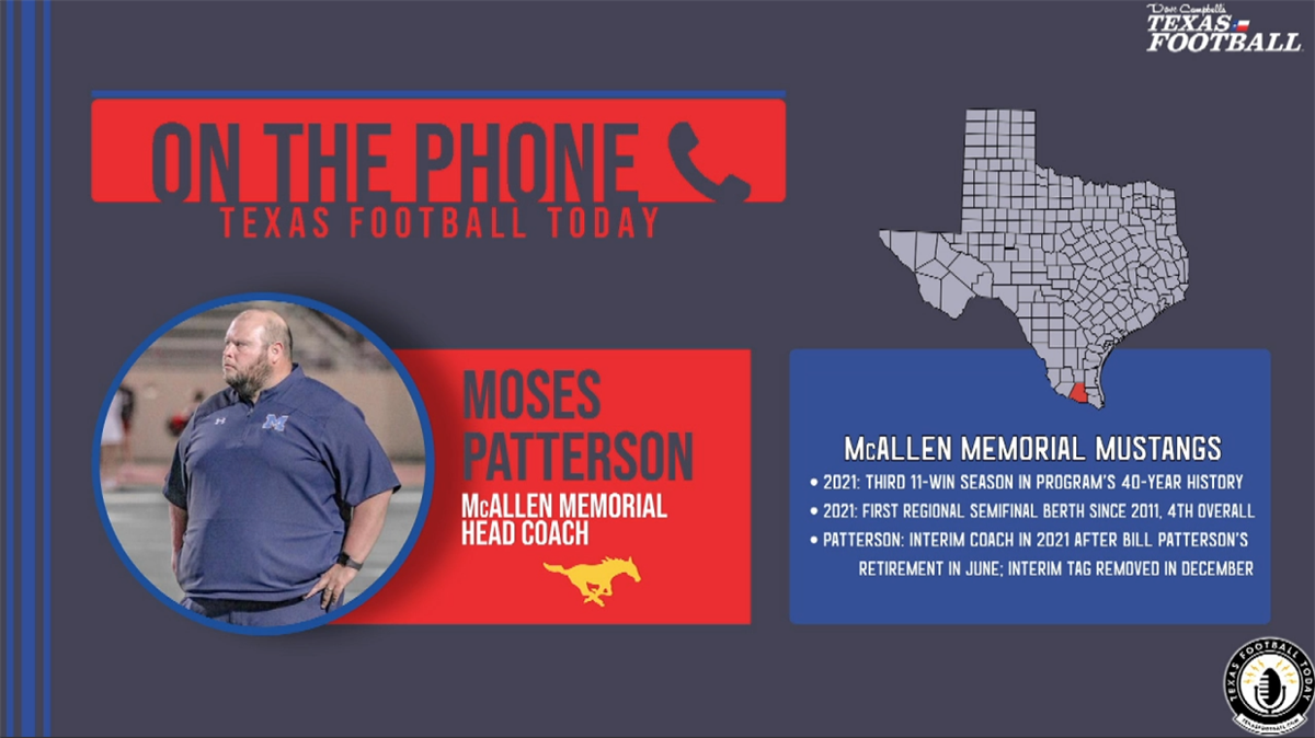 TexasFootball.com Interview: McAllen Memorial Head Coach Moses Patterson