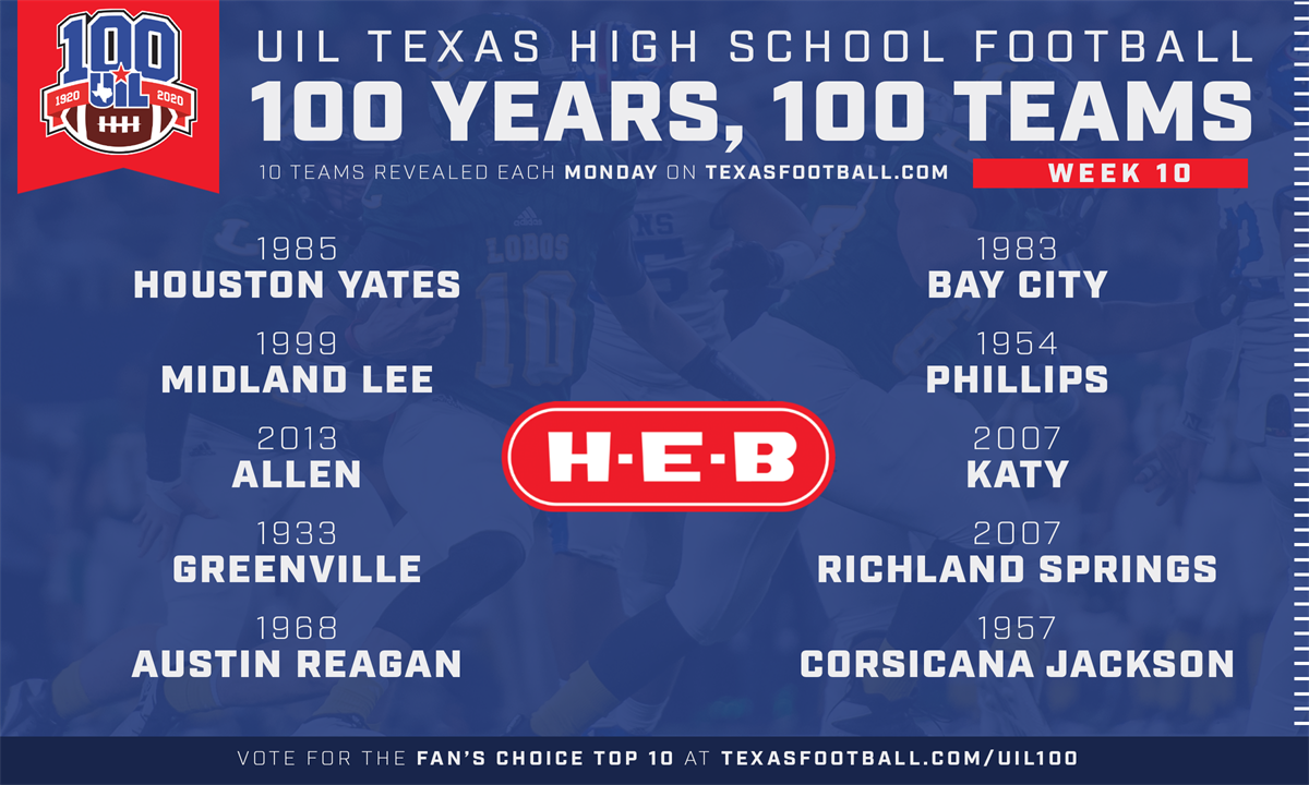 UIL 100: Week 10 Reveal of the Top 100 teams, players and rivalries!