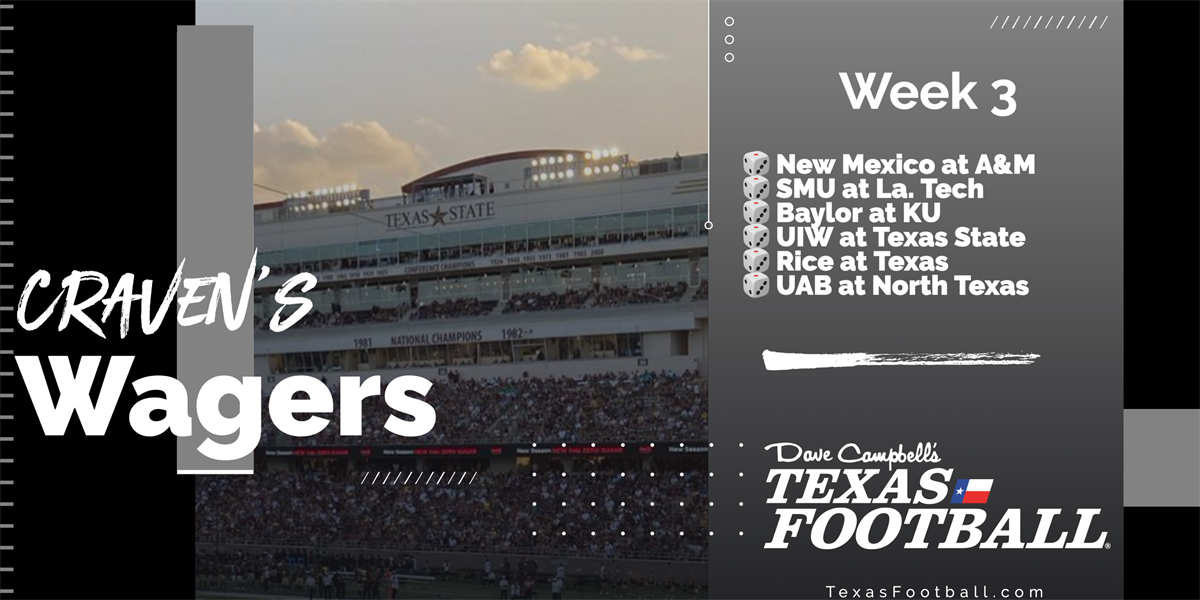 Craven's College Football Wagers: Texas, Texas A&M starting backup ...